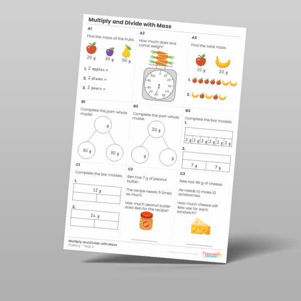 Year 2 Multiply And Divide With Mass Fluency Matrix Resource ...