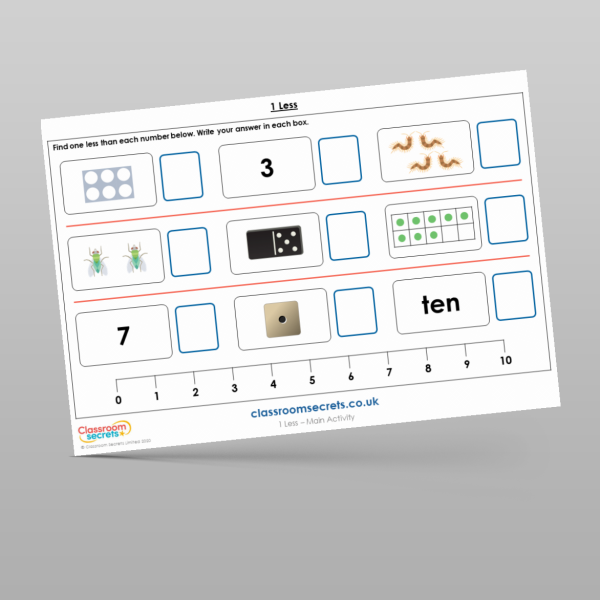 Year 1 1 Less Main Activity Resource | Classroom Secrets