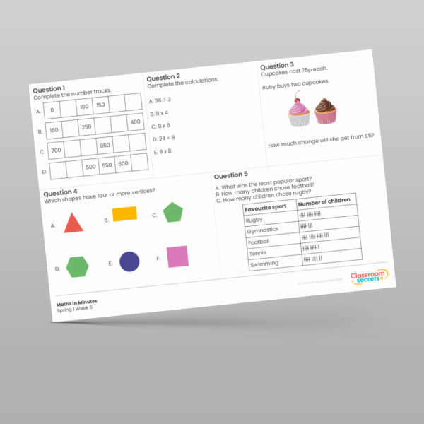 Year 3 Spring 1 Week 6 Maths In Minutes Resource | Classroom Secrets