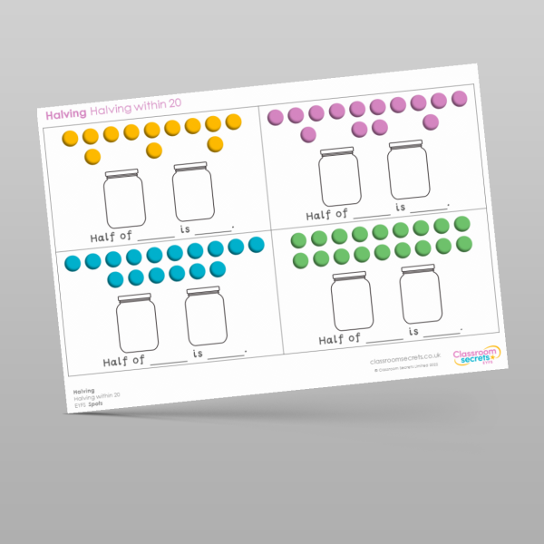 Eyfs Halving Within 20 Learning Activity Resource | Classroom Secrets
