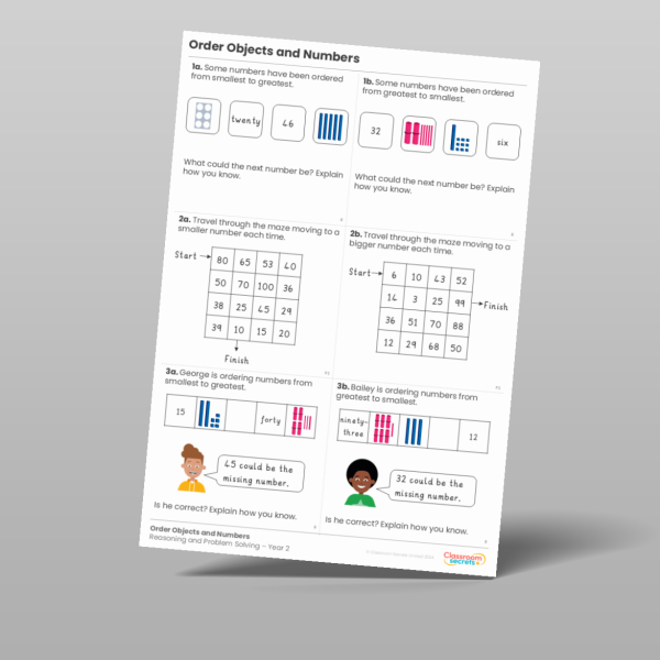 Year 2 Order Objects And Numbers Reasoning And Problem Solving 2 ...