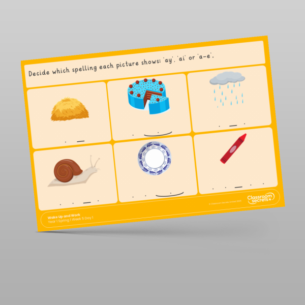 Year 1 Spring 1 Week 5 Wake Up And Work Resource | Classroom Secrets