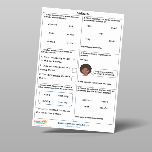 Year 2 Adding Ly Mixed Activity Resource | Classroom Secrets