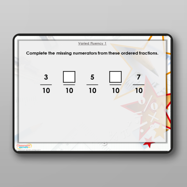Year 3 Order Fractions Modelling Ppt Resource | Classroom Secrets