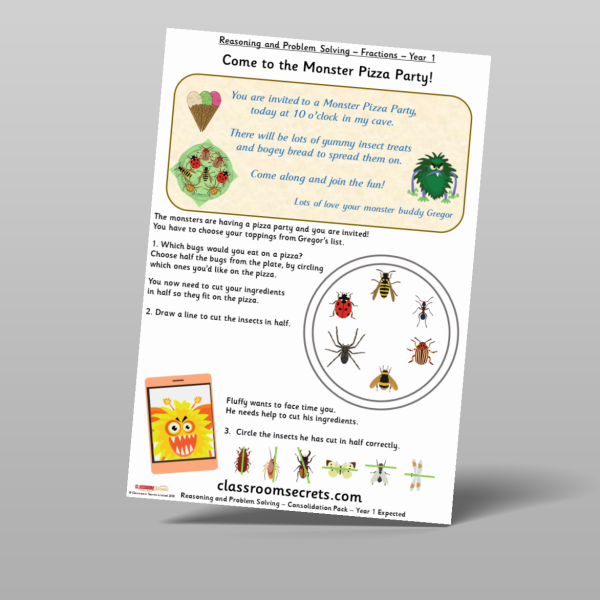 Year 1 Fractions Consolidation Activity Resource | Classroom Secrets