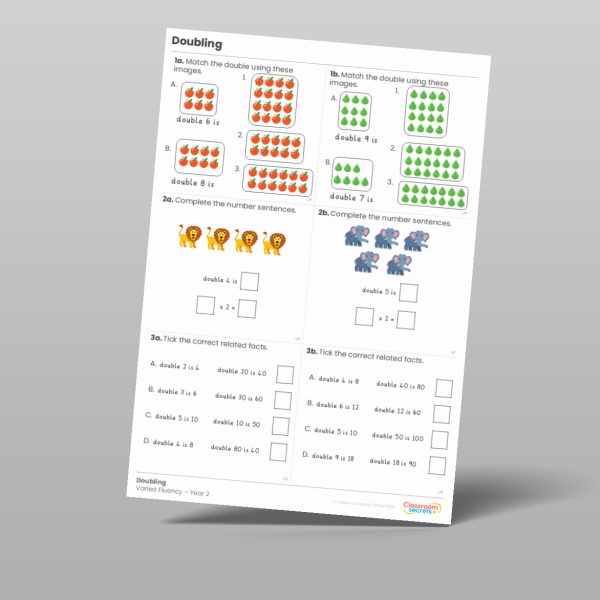Year 2 Doubling Varied Fluency Resource | Classroom Secrets