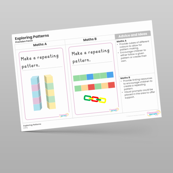 Eyfs Exploring Patterns Provision Focus Resource | Classroom Secrets