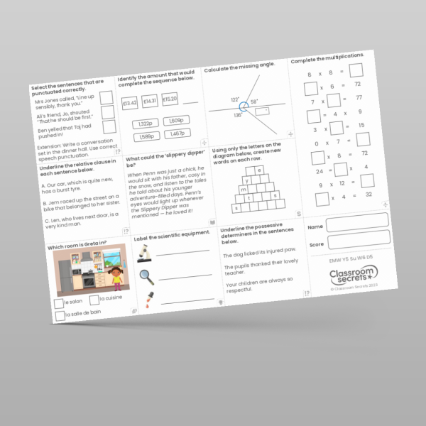 Year 5 Early Morning Work Summer Week 6 Resource | Classroom Secrets