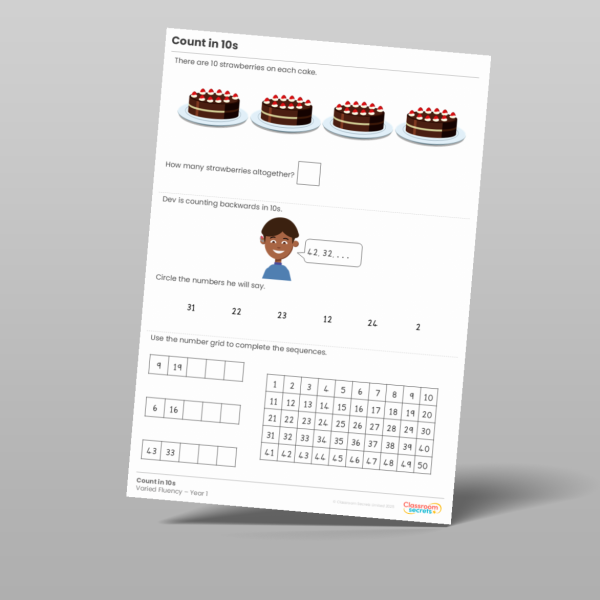 Year 1 Count In 10s Varied Fluency 2 Resource | Classroom Secrets