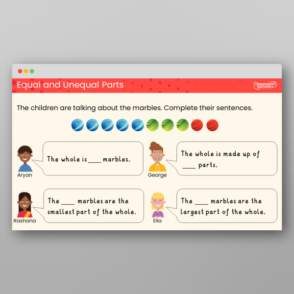 Year 2 Equal And Unequal Parts Teaching Ppt Resource | Classroom Secrets