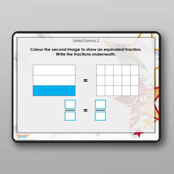 Year 5 Recognise Equivalent Fractions Modelling Powerpoint Resource ...