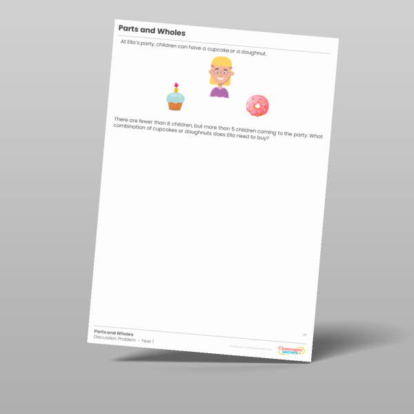 Year 1 Parts And Wholes Discussion Problem Resource Classroom Secrets