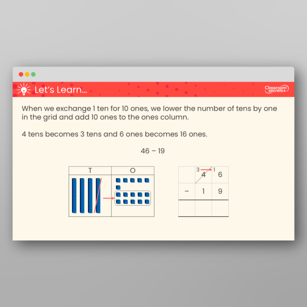 Year 3 Subtract Two Numbers Across A 10 Teaching Ppt Resource ...