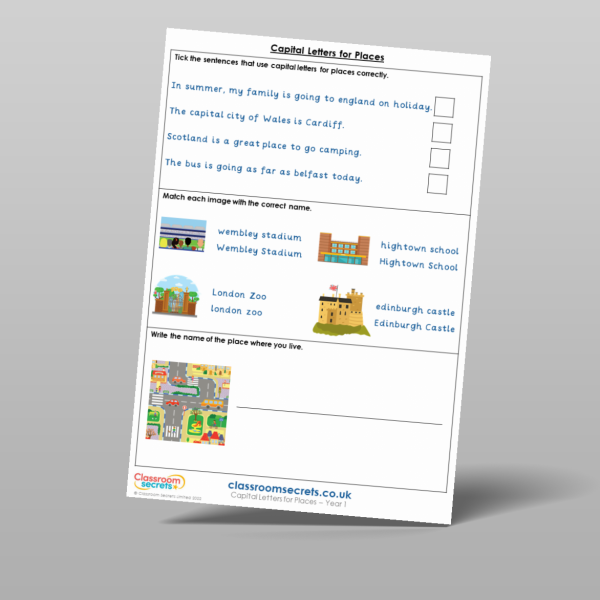 Year 1 Capital Letters For Places Mixed Activity Resource | Classroom ...