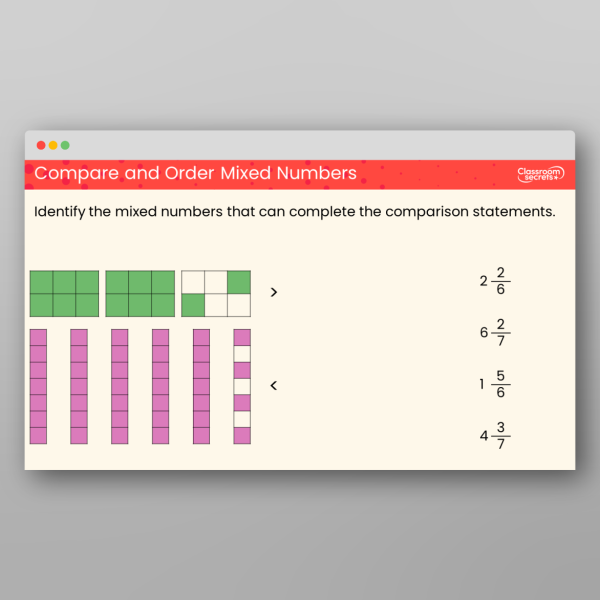 Year 4 Compare And Order Mixed Numbers Teaching Ppt Resource ...