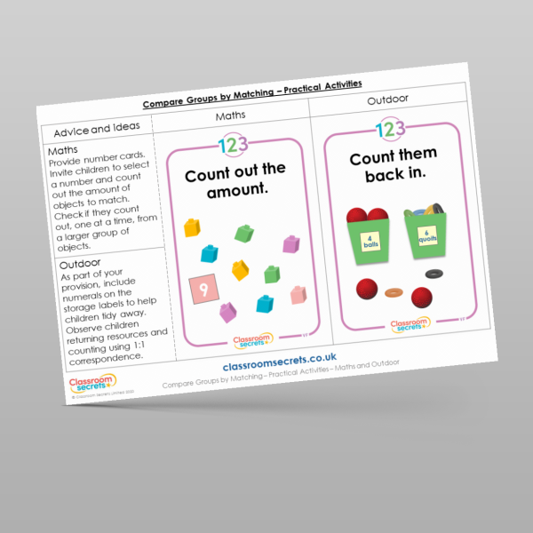 Year 1 Compare Groups By Matching Practical Activities Resource Classroom Secrets