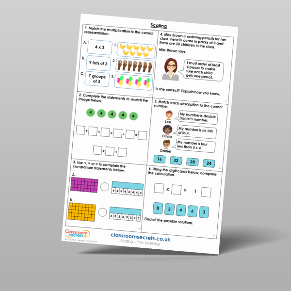 Year 3 Scaling Prior Learning Resource | Classroom Secrets