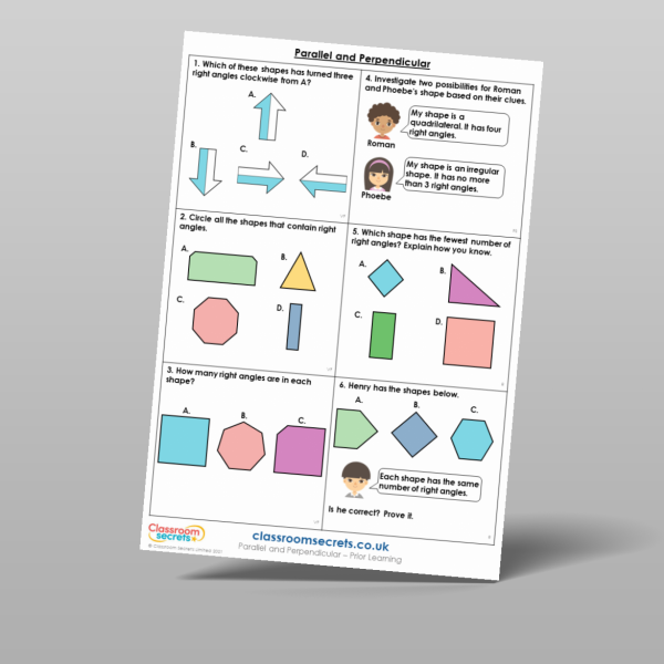 Year 3 Parallel And Perpendicular Prior Learning Resource | Classroom ...