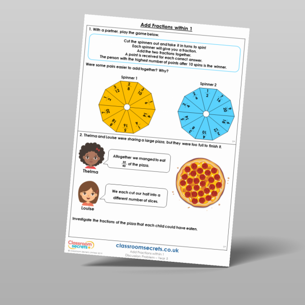 Add Fractions Within 1 Discussion Problem Resource Classroom Secrets
