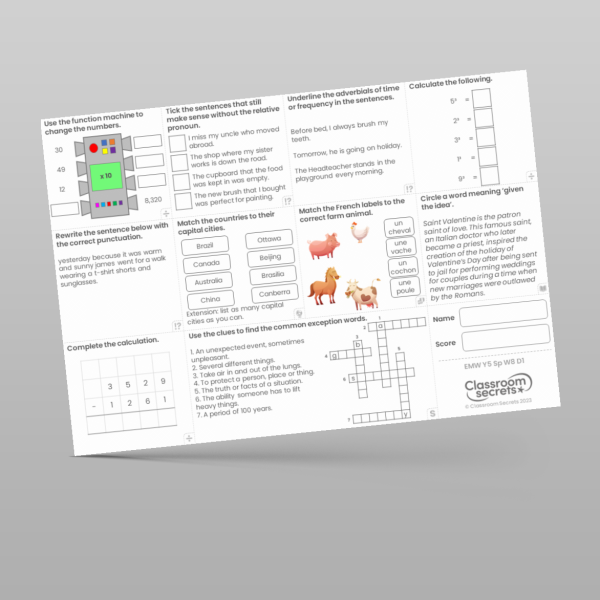 Year 5 Early Morning Work Spring Week 8 Resource | Classroom Secrets