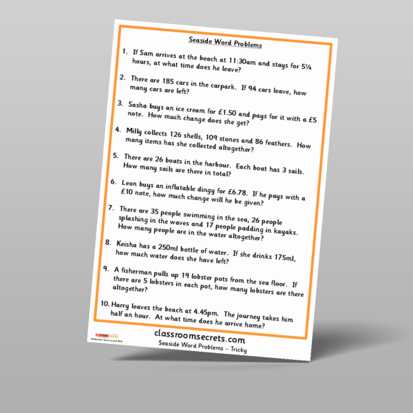 KS2 Seaside Word Problems Resource | Classroom Secrets