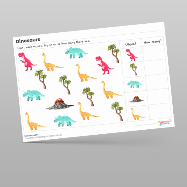 Cs Eyfs Dinosaurs Maths Activities Resource | Classroom Secrets