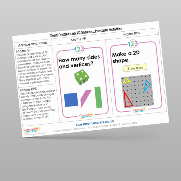 Year 2 Count Vertices On 2d Shapes Practical Activities Resource ...