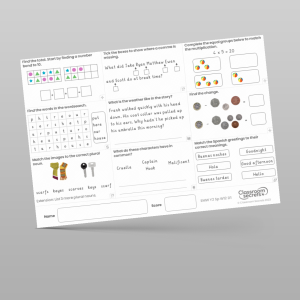 Year 2 Early Morning Work Spring Week 12 Resource | Classroom Secrets