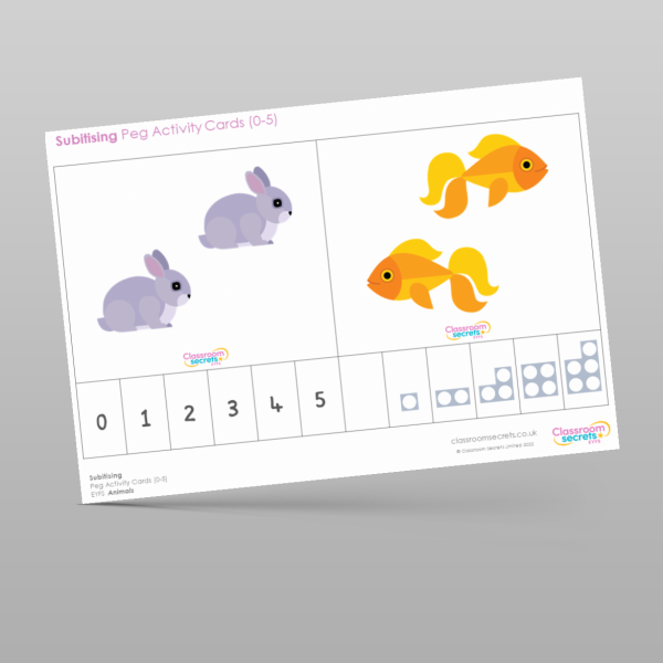 Eyfs Animals Subitising Peg Cards Resource | Classroom Secrets