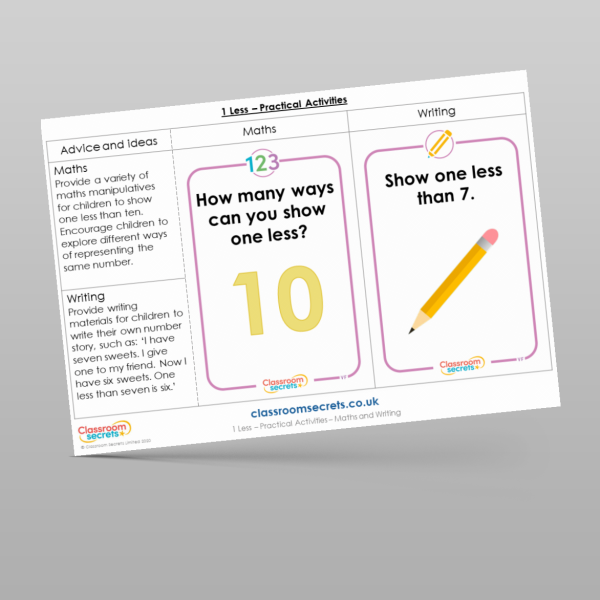 Year 1 1 Less Practical Activities Resource | Classroom Secrets