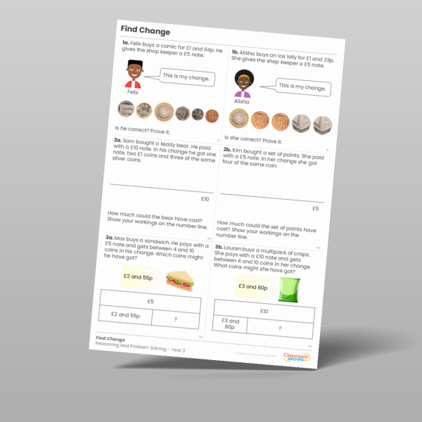 Year 3 Find Change Reasoning And Problem Solving 2 Resource | Classroom ...