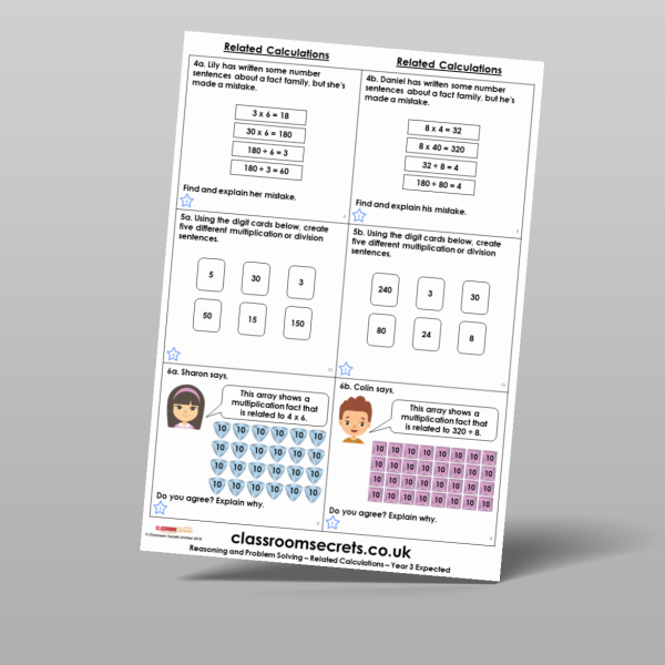 Year 3 Related Calculations Reasoning And Problem Solving Resource ...