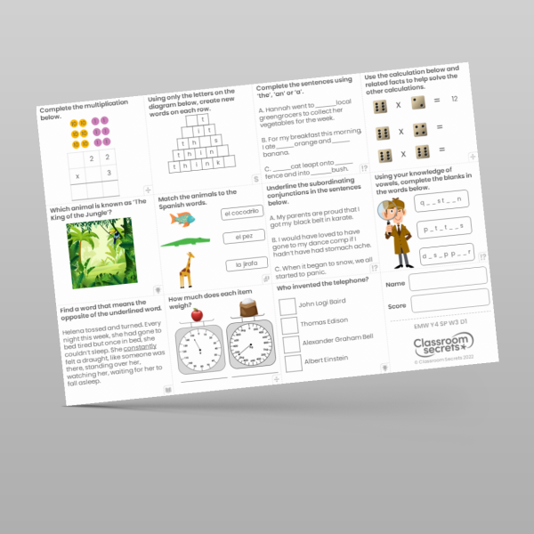 Year 4 Early Morning Work Spring Week 3 Resource | Classroom Secrets