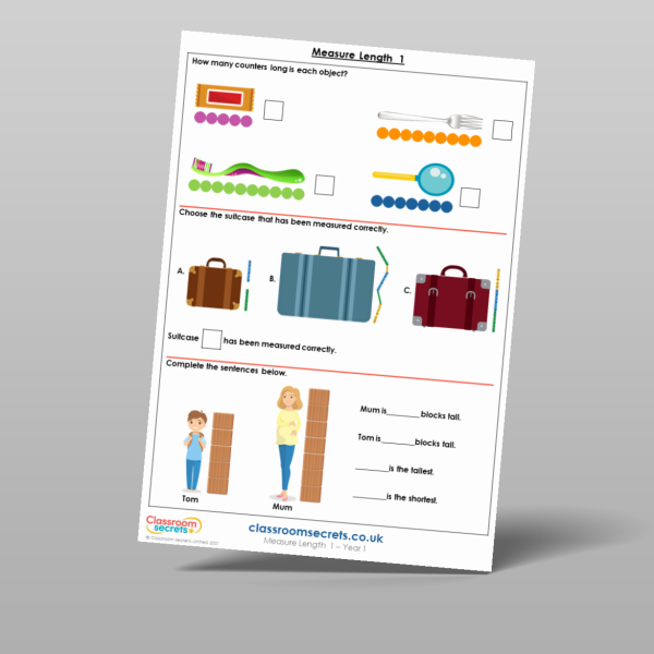 Year 1 Measure Length Using Objects Mixed Activity Resource | Classroom ...