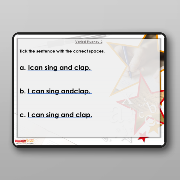 Year 1 Leaving Spaces Between Words Modelling Ppt Resource | Classroom ...