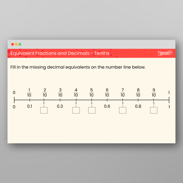 Year 5 Equivalent Fractions And Decimals Tenths Teaching Ppt Resource ...