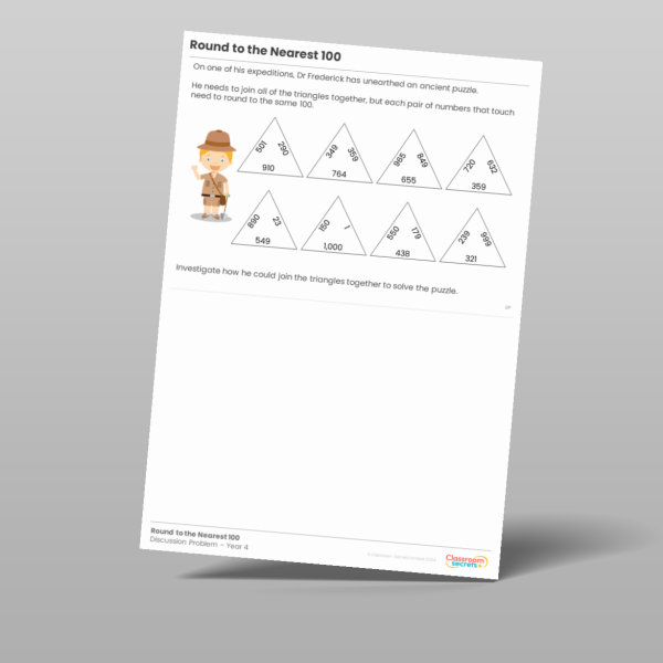 Year 4 Round To The Nearest 100 Discussion Problem 2 Resource ...