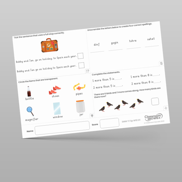 Year 1 Early Morning Work Spring Week 10 Resource | Classroom Secrets