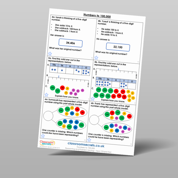 Year 5 Numbers To 100 000 Reasoning And Problem Solving Resource ...