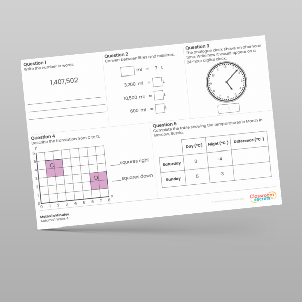 Year 6 Autumn Week 4 Maths In Minutes Resource | Classroom Secrets