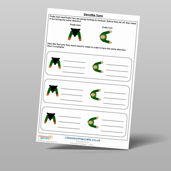 Year 1 Describe Turns Discussion Problem Resource | Classroom Secrets