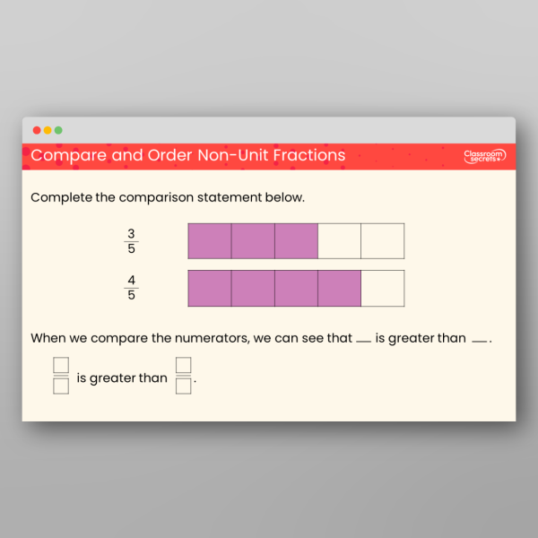Year 3 Compare And Order Non Unit Fractions Teaching Ppt Resource ...