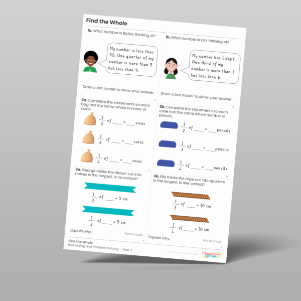 Year 2 Find The Whole Reasoning And Problem Solving 2 Resource ...