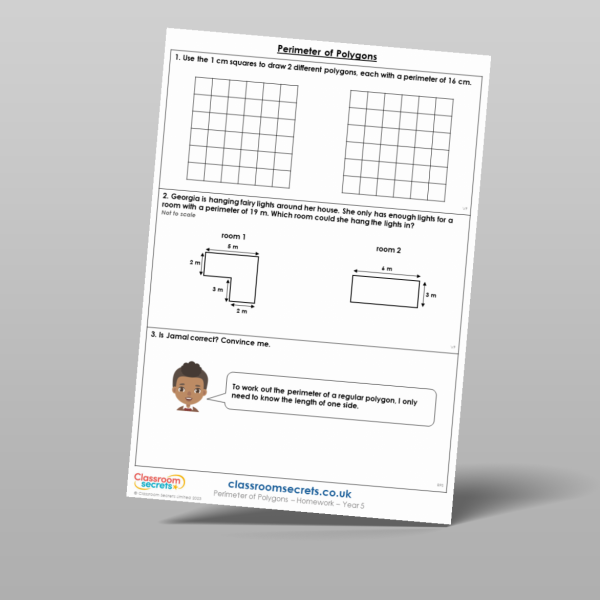 Year 5 Perimeter Of Polygons Homework Resource | Classroom Secrets