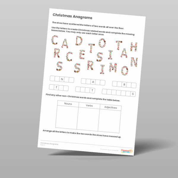Year 3 Christmas Anagrams Resource | Classroom Secrets