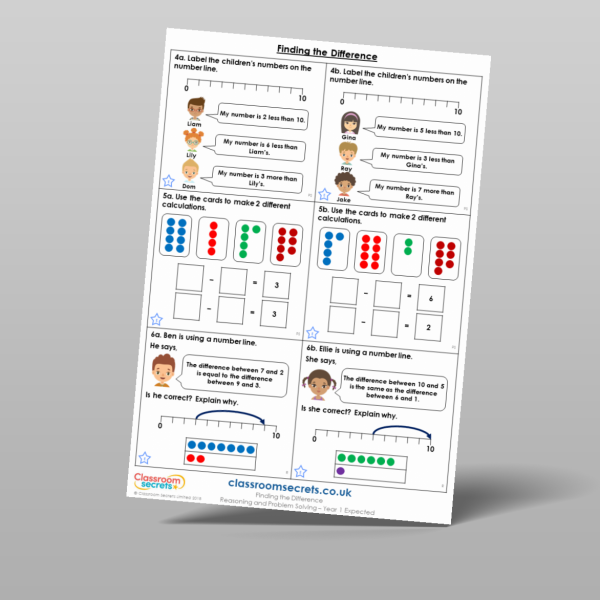 Year 1 Finding The Difference Reasoning And Problem Solving Resource ...