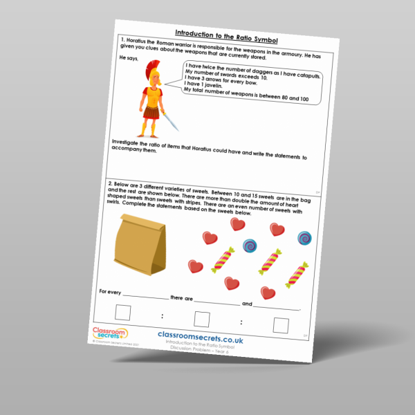 Year 6 Introduction To The Ratio Symbol Discussion Problem Resource ...
