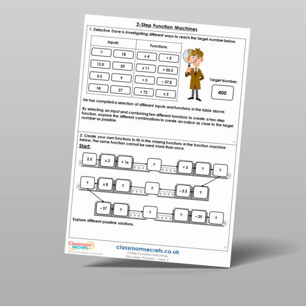 Year 6 2 Step Function Machines Discussion Problem Resource | Classroom ...