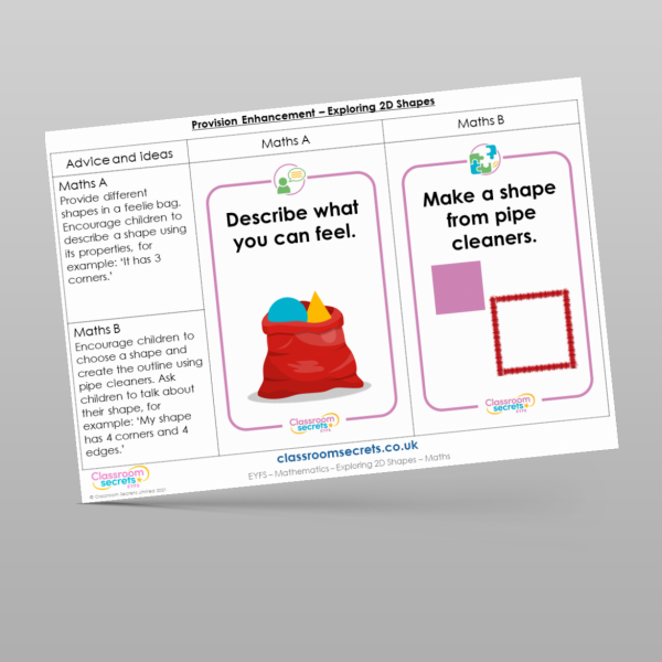 Eyfs Exploring 2d Shapes Provision Enhancement Resource | Classroom Secrets