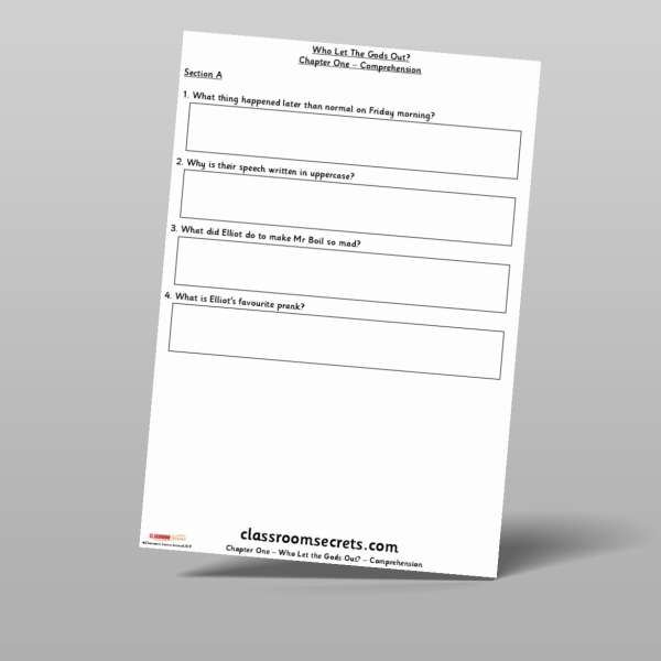 KS2 Who Let The Gods Out Chapter 1 Whole Class Guided Reading Pack ...